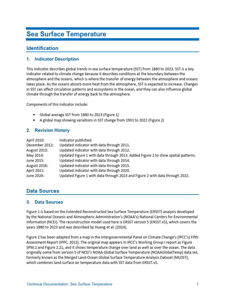 Sea Surface Temp - Documentation | PDF | Sea Surface Temperature | Climate