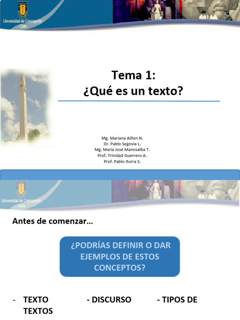 Definición y Tipos de Texto | PDF | Hablar en público | Comunicación