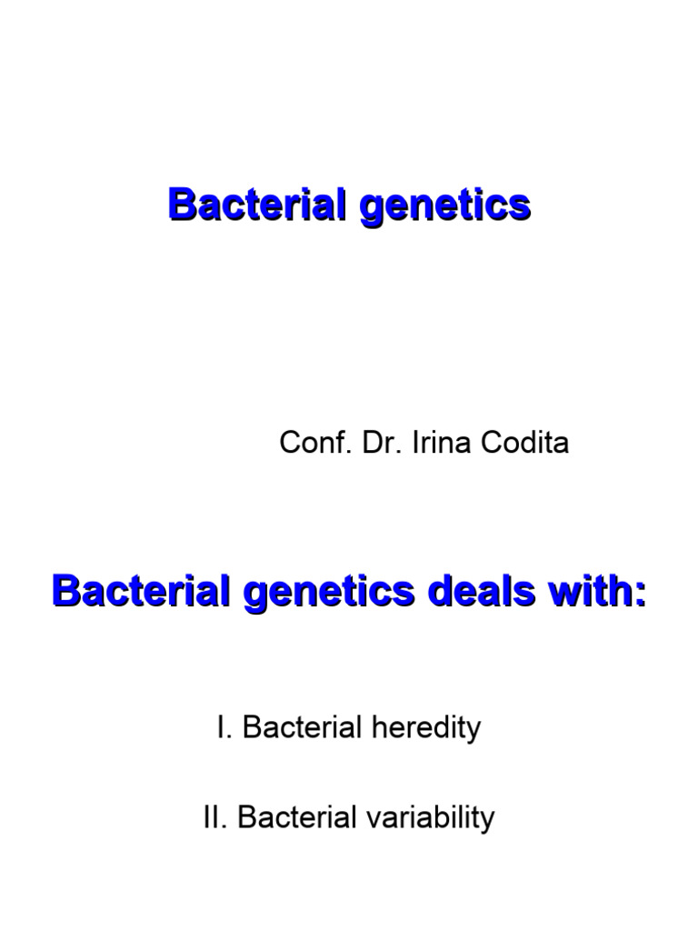 Bacterial Genetics Pdf Plasmid Dna