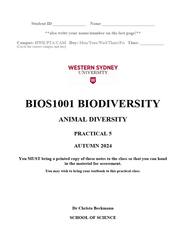 Practical 8 Animal Diversity 1 | PDF | Mollusca | Invertebrate