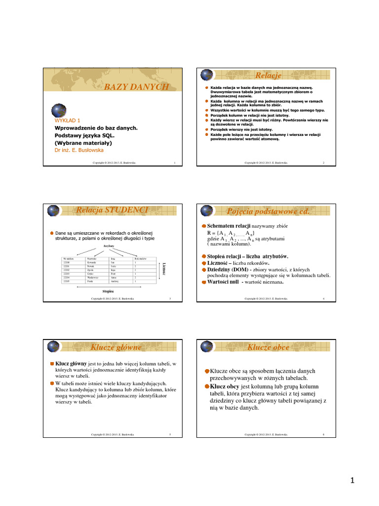 Bazy Wszystkie Wykłady | PDF