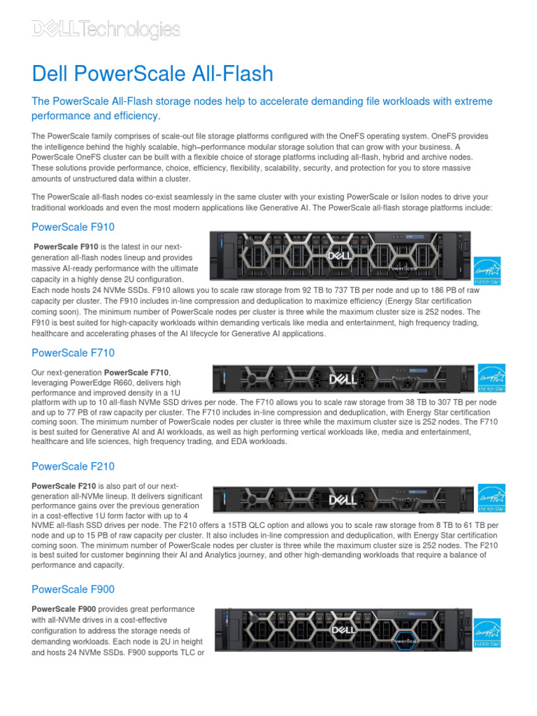 h15963 Ss Powerscale All Flash Nodes | PDF | Solid State Drive | Scalability