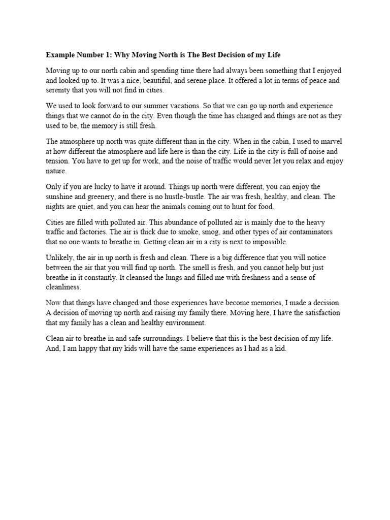 Personal Descriptive Essay Sample | PDF