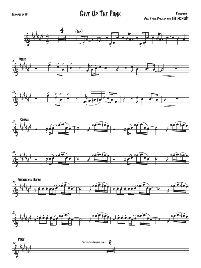 Give Up The Funk - Trumpet in BB | PDF
