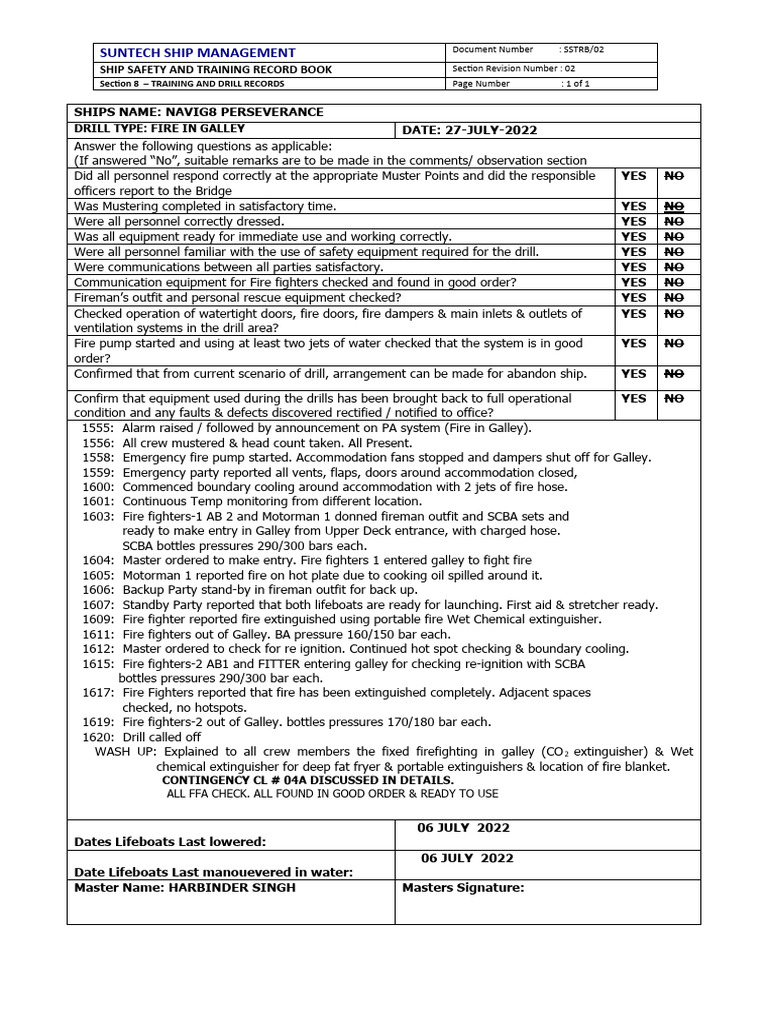 Fire in GALLEY 27-07-2022 | PDF | Firefighter | Fires