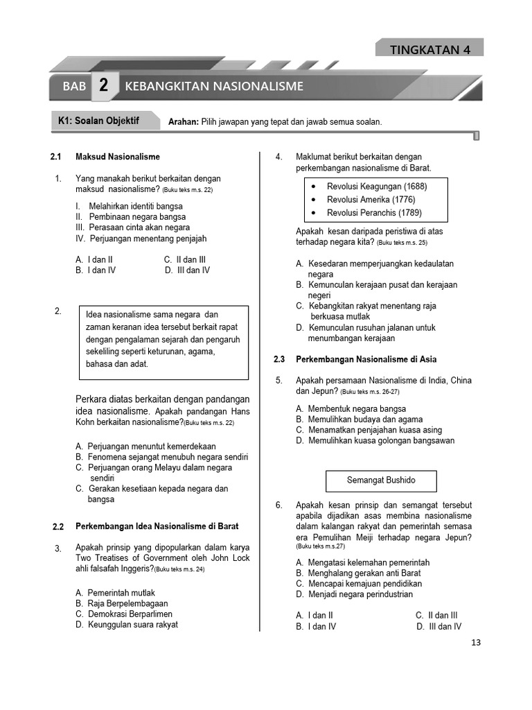 F4 Sej Latihan Bab 2 | PDF