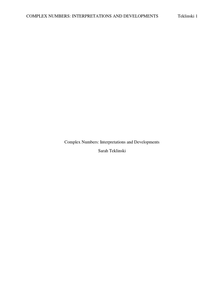 Complex Numbers: History and Insights | PDF | Complex Number | Numbers