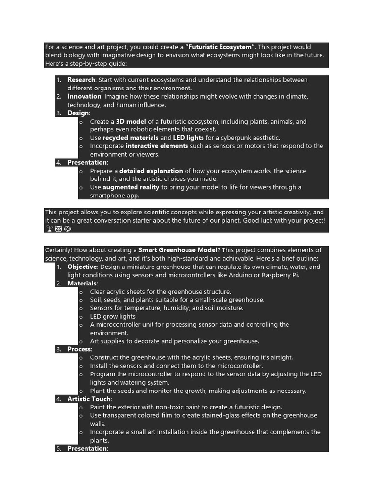 Futuristic Ecosystem Art Project Guide | PDF | Ecosystem | Greenhouse