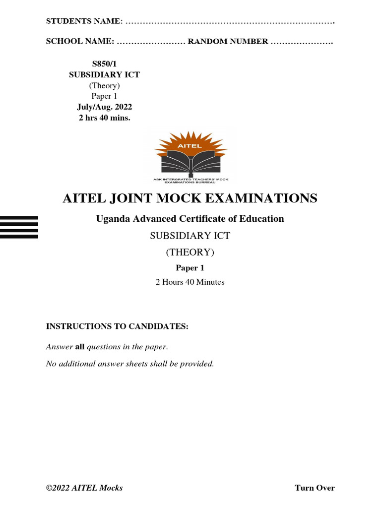 UACE ICT1 | Download Free PDF | Computer File | Software