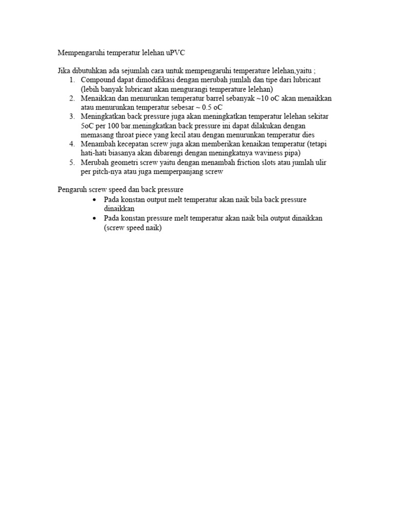 Proses Untuk uPVC | PDF