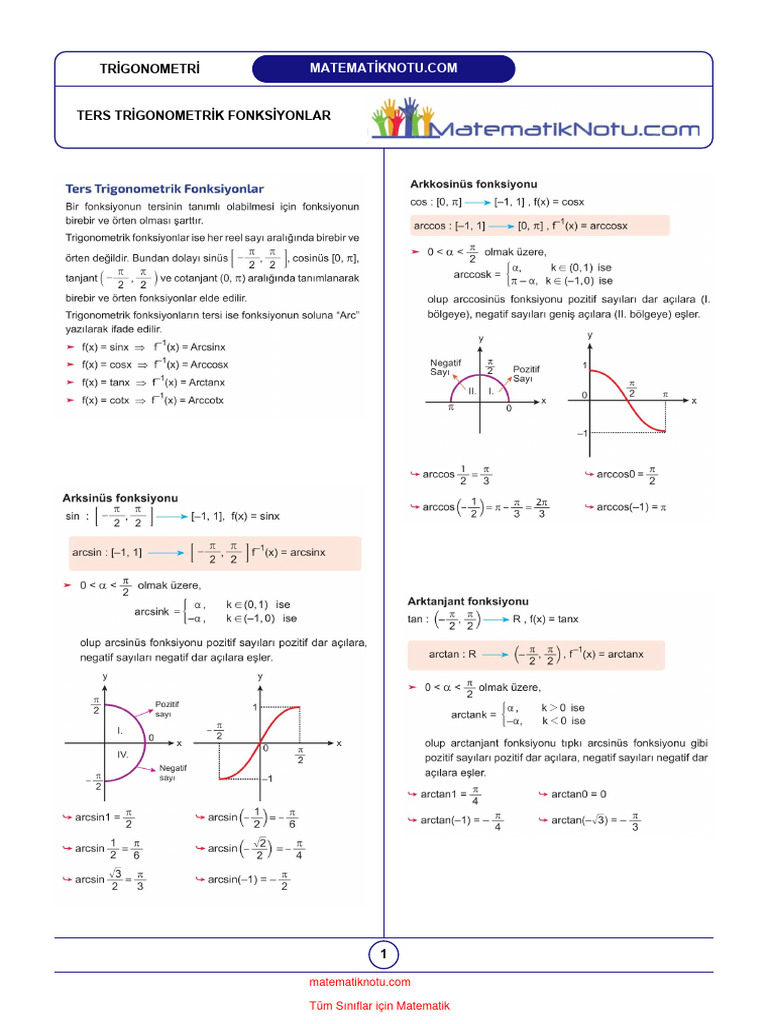 14-Ters Tri̇gonometri̇k Fonksi̇yonlar | PDF