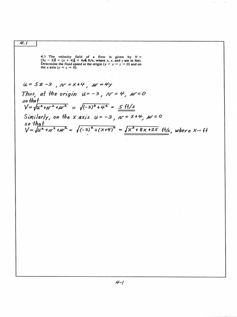 Problems-3-Fluid Kinematics | PDF