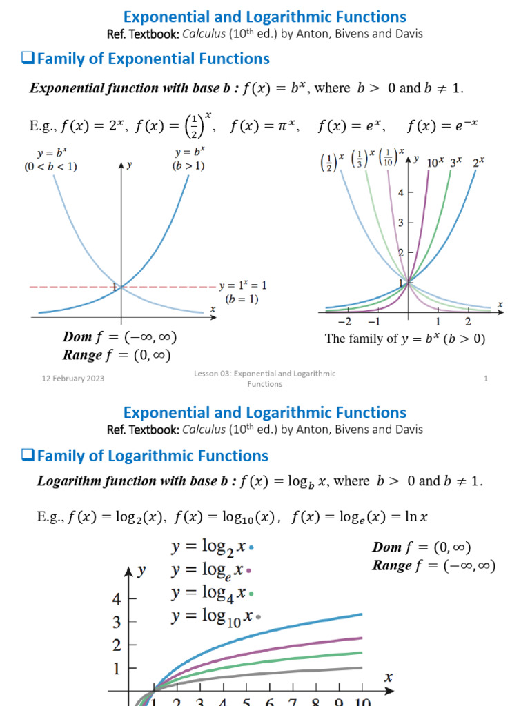 Lesson 03 - Exponential and Logarithmic Function-1-1 | PDF | Logarithm ...