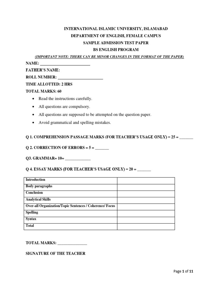 Sample BS English 240718 | PDF | Linguistics