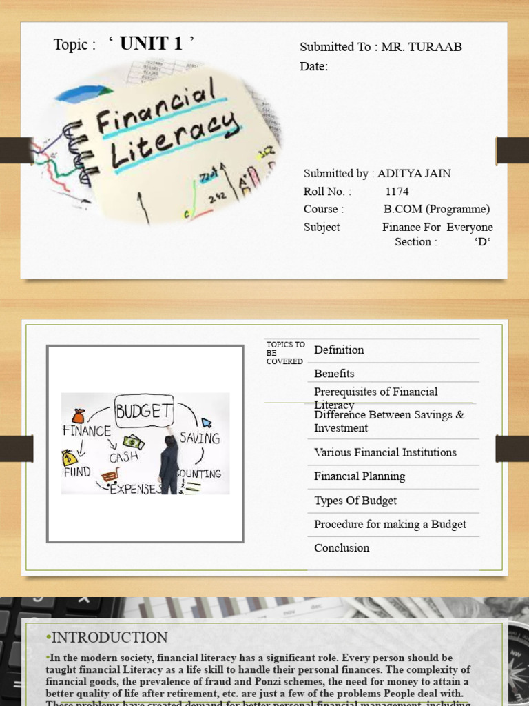 Financial Literacy and Planning Guide | PDF | Banks | Market Liquidity