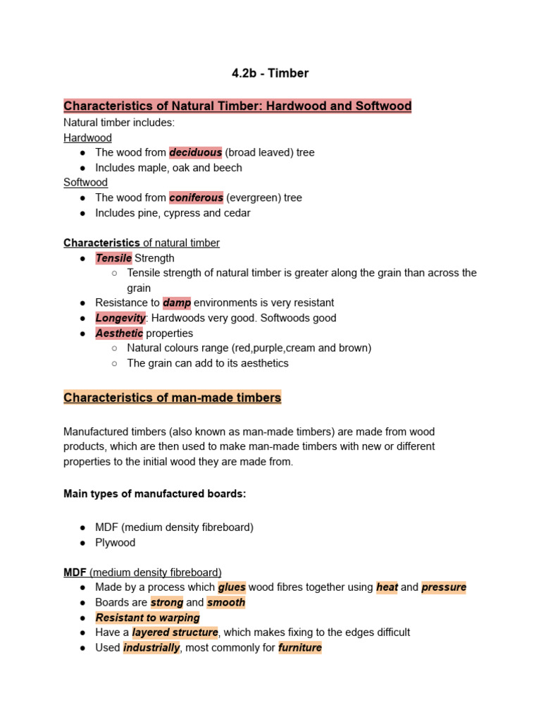 4.2b - Timber | PDF | Lumber | Wood