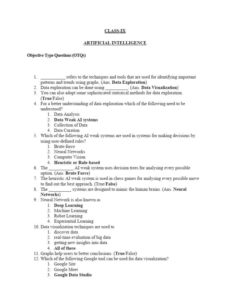 Ai Project Cycle Objective Type Q Pdf Artificial Intelligence Intelligence Ai And Semantics