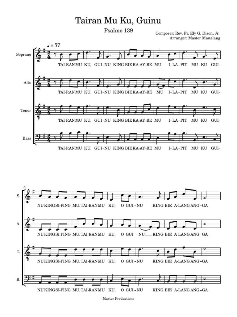 Tairan Mu Ku Guinu (Masterized) | PDF | Vocal Music | Pitch (Music)