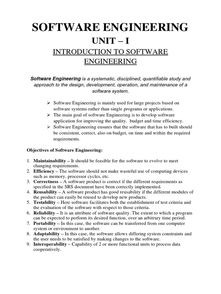 SE - Unit - 1 | PDF | Conceptual Model | Software