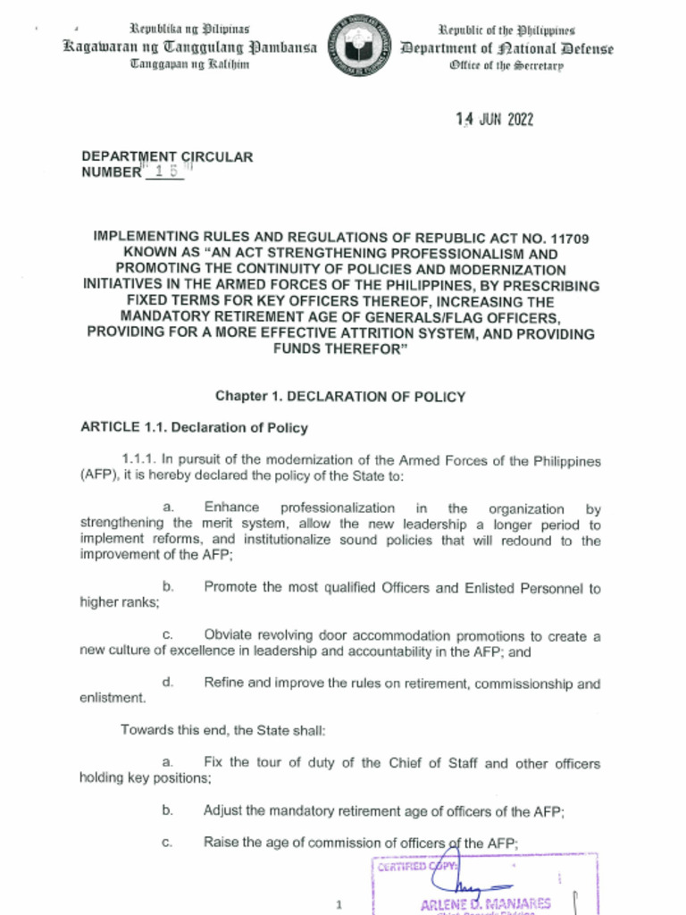 DND Circular 15 | PDF