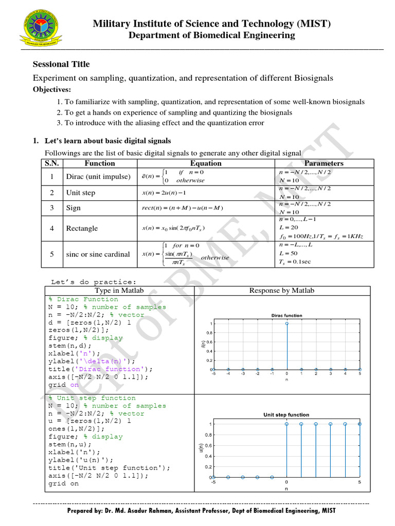 BSP Lap-2 | PDF | Sampling (Signal Processing) | Analog To Digital ...