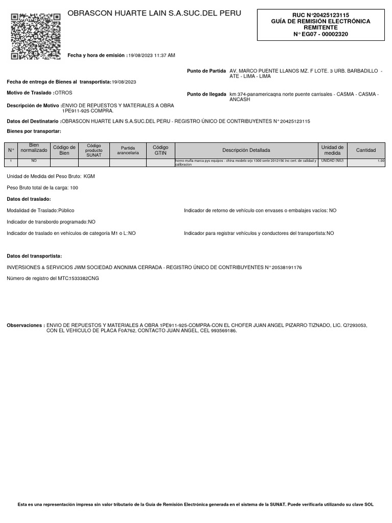 Eg07-2320 Horno Mufla - Casma | PDF