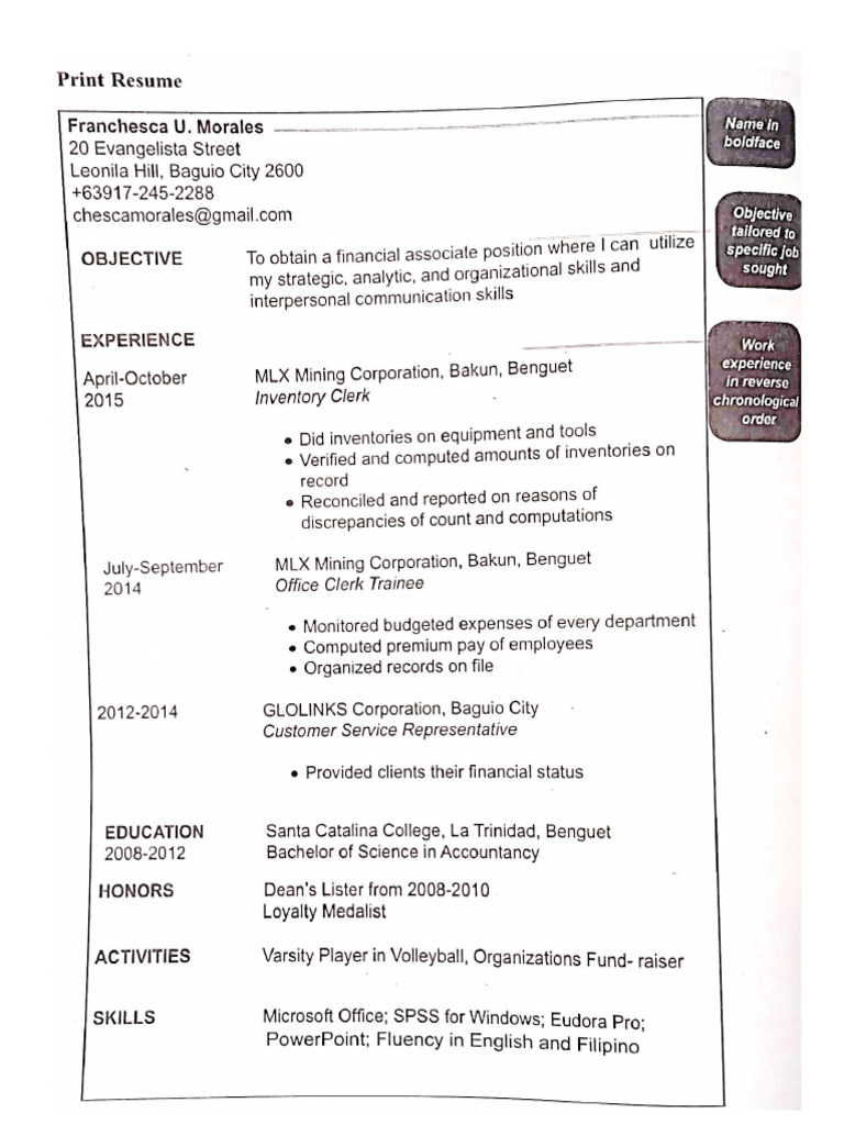 Examples of Application Letter Resume Memo | PDF