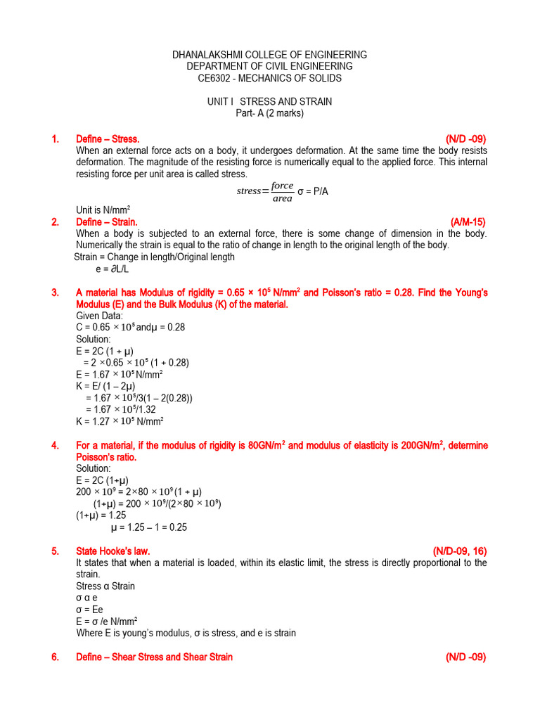 MOS QB | PDF | Bending | Young's Modulus