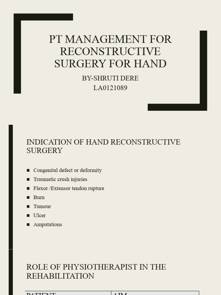 PT in Reconstructive | PDF | Scar | Tendon