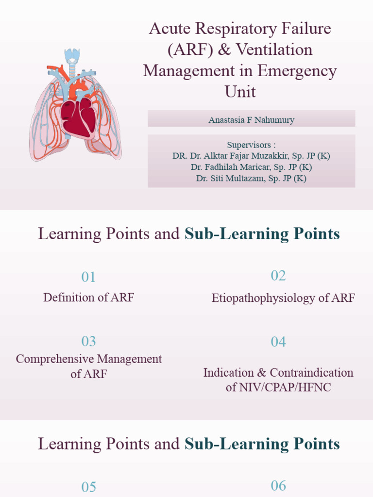 Tutorial ARF & Ventilation Management in Emergency Unit | PDF ...