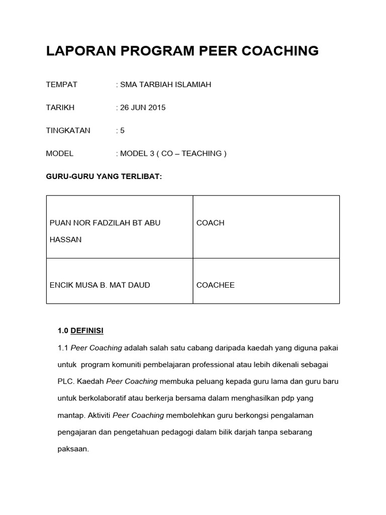 CONTOH LAPORAN PLC | PDF