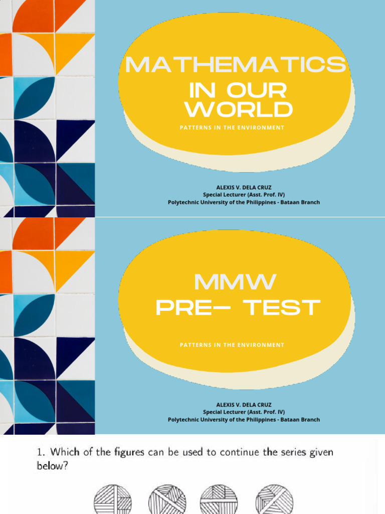 MMW Lesson 1 Math Patterns in the Environment Presentation | PDF ...