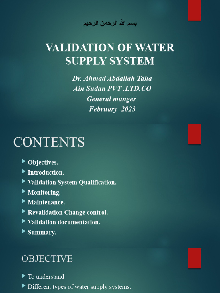 Water System Validation | PDF | Verification And Validation