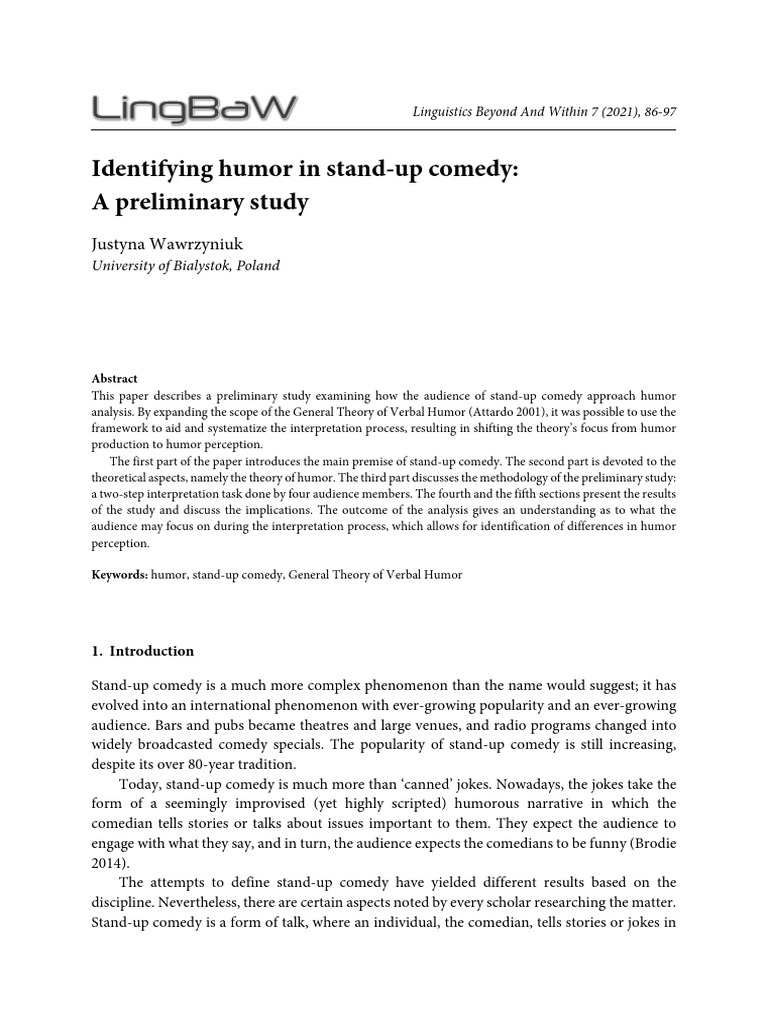 Identifying_humor_in_stand_up_comed | Download Free PDF | Jokes | Narrative