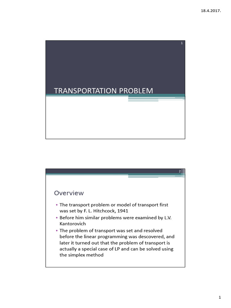 04 The Transportation Problem | PDF | Applied Mathematics | Algorithms