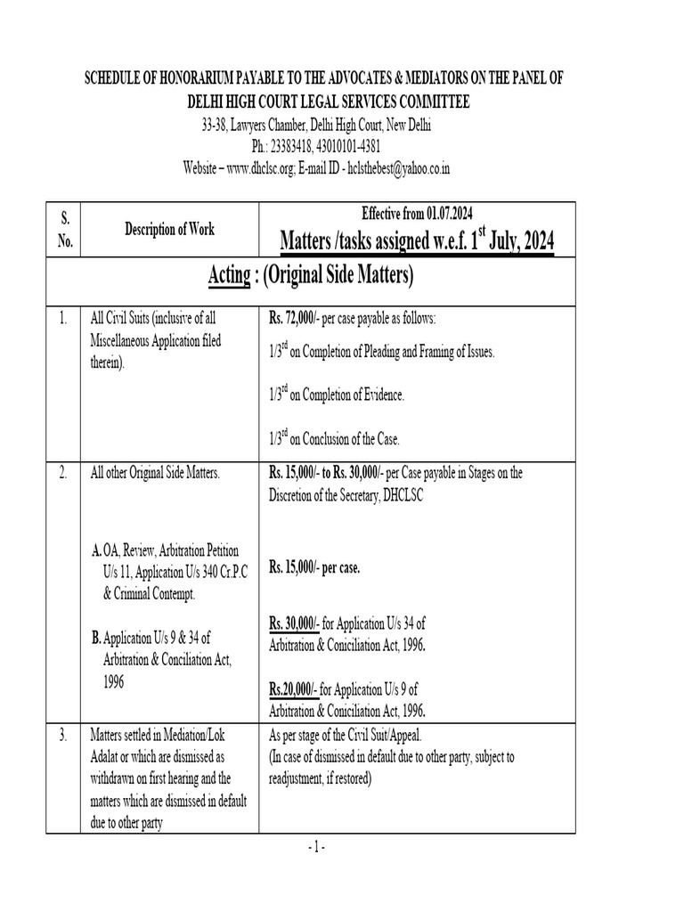 Fee Schedule | PDF | Lawsuit | Advocate