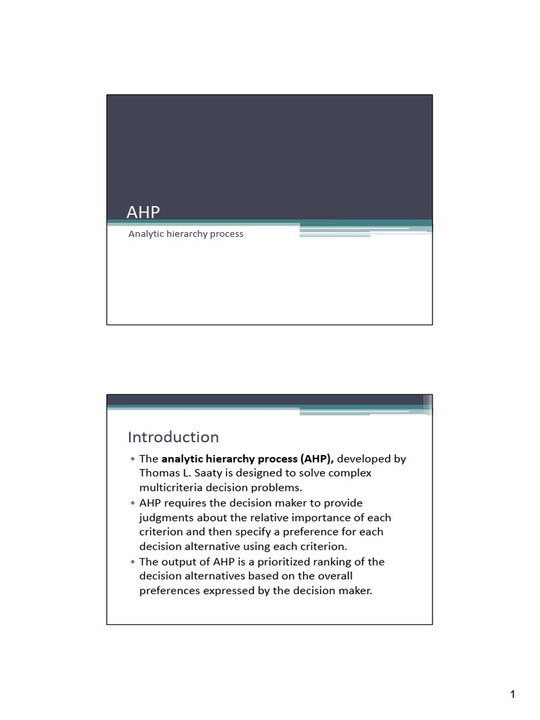 06 Analitic Hierarchy Process AHP | PDF | Matrix (Mathematics ...