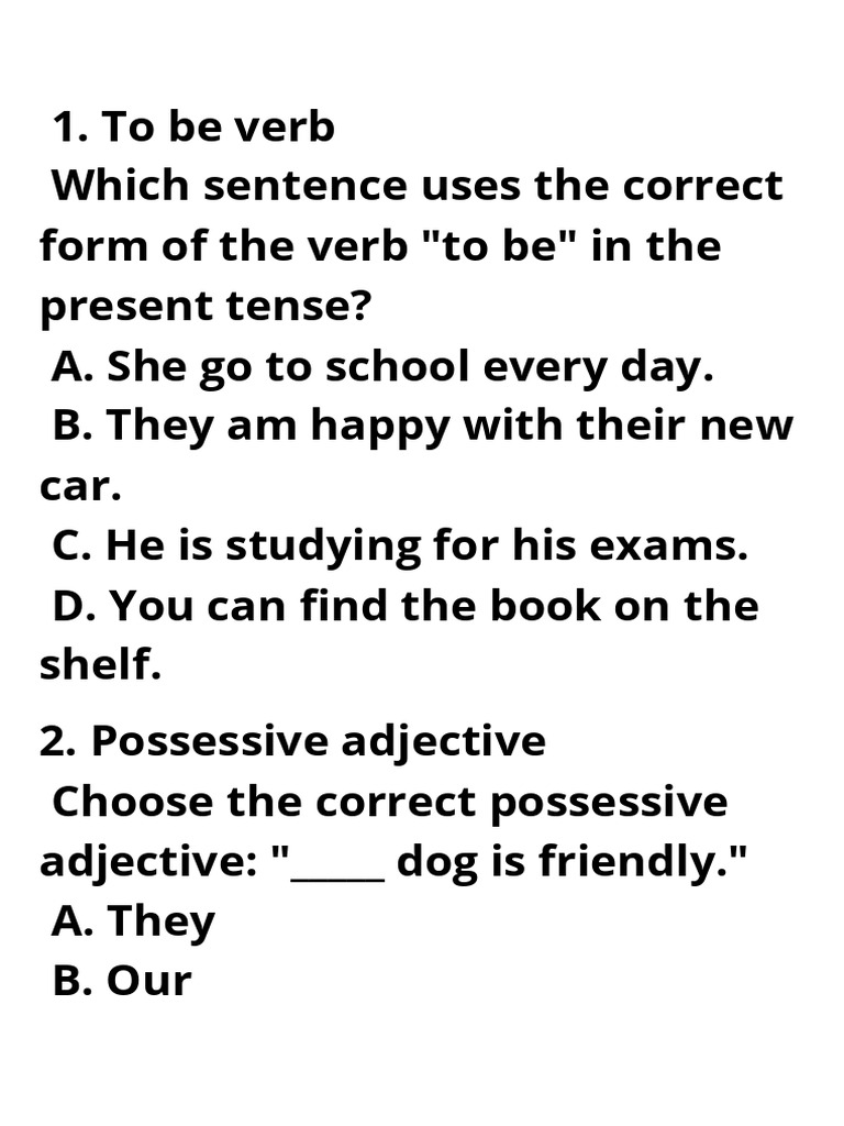 To Be Verb Which Sentence Uses The Correct Form of The Verb To Be in ... To Be Verb Which Sentence Uses The Correct Form of The Verb To Be in ...
