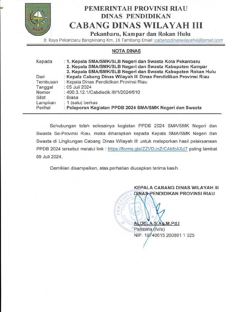 Pelaporan Kegiatan PPDB 2024 | PDF