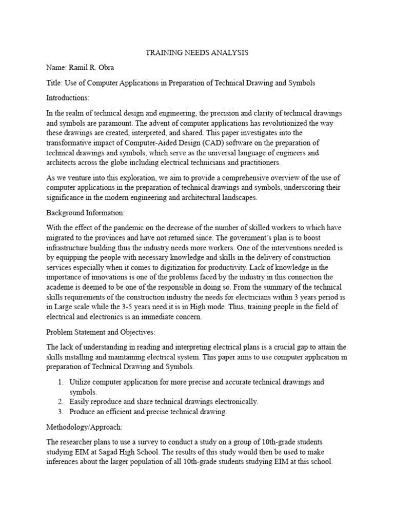 Concept Paper TNA in Questions | PDF | Technical Drawing | Accuracy And Precision