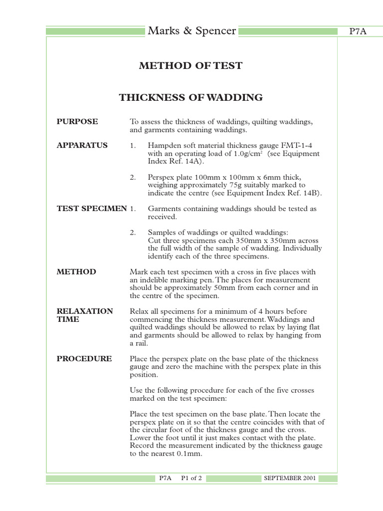 P7A-Thickness of Wadding | PDF | Science & Mathematics