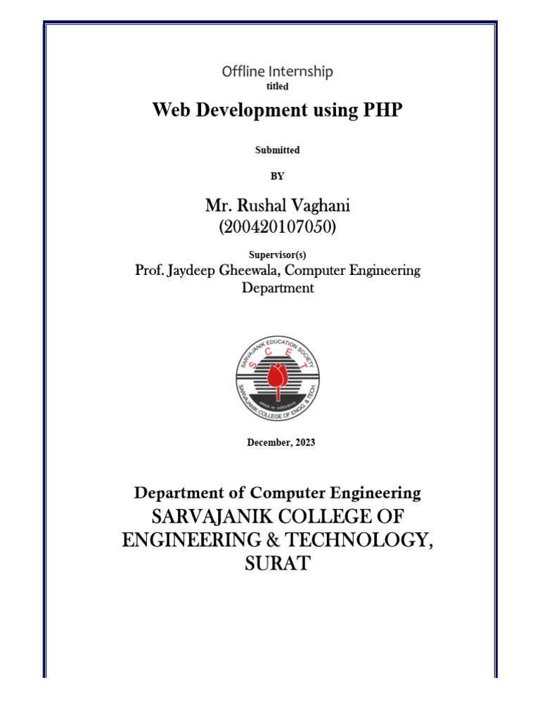 Intern Report | PDF | Html Element | Html