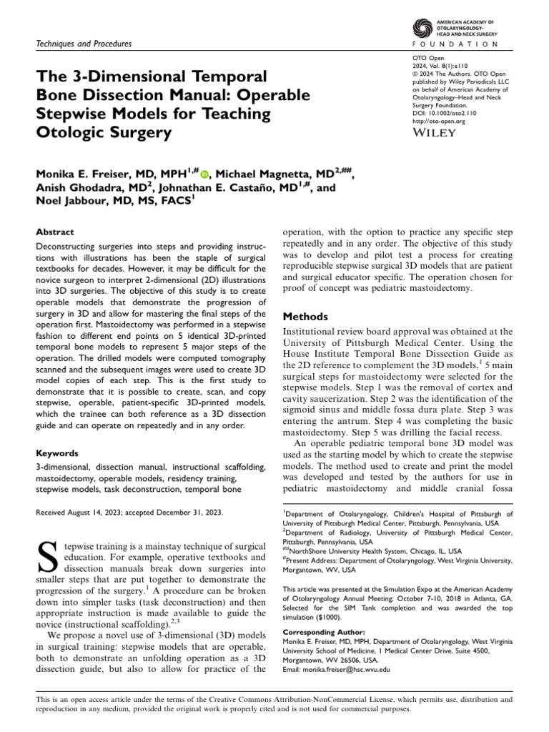 The 3-Dimensional Temporal Bone Dissection Manual | PDF | Ct Scan | Surgery