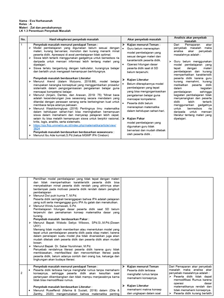 LK 1.3 Eva Materi 1 | PDF