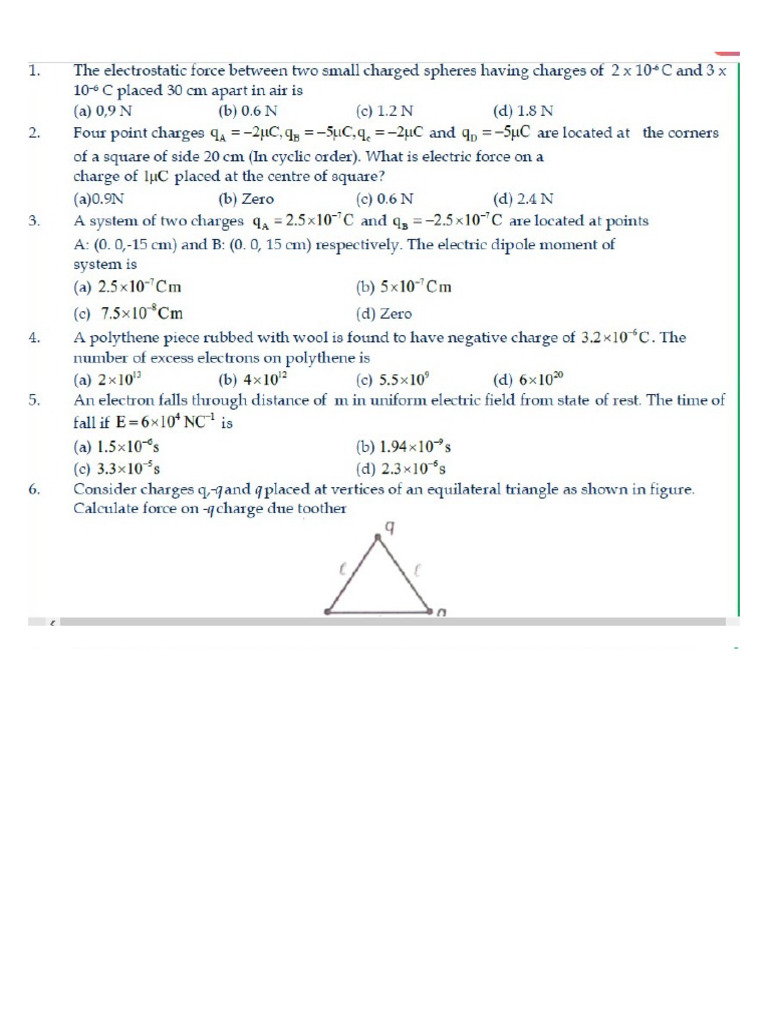MCQ Chapter 1 Physics | PDF