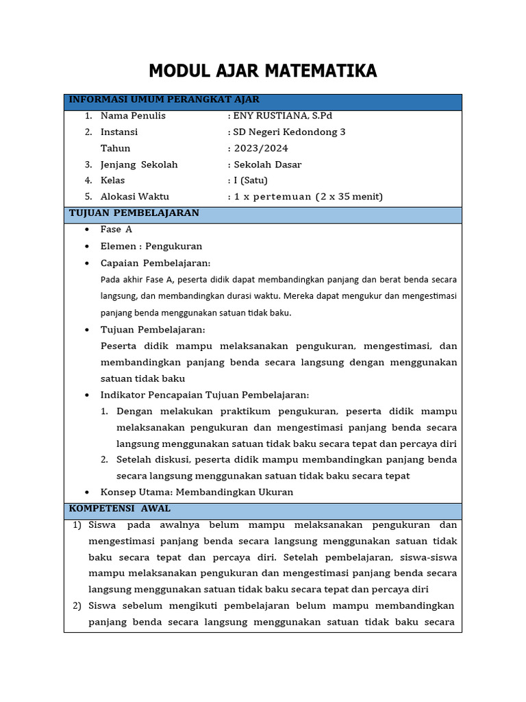 Modul Ajar Eny Rustiana | PDF | Karier & Perkembangan