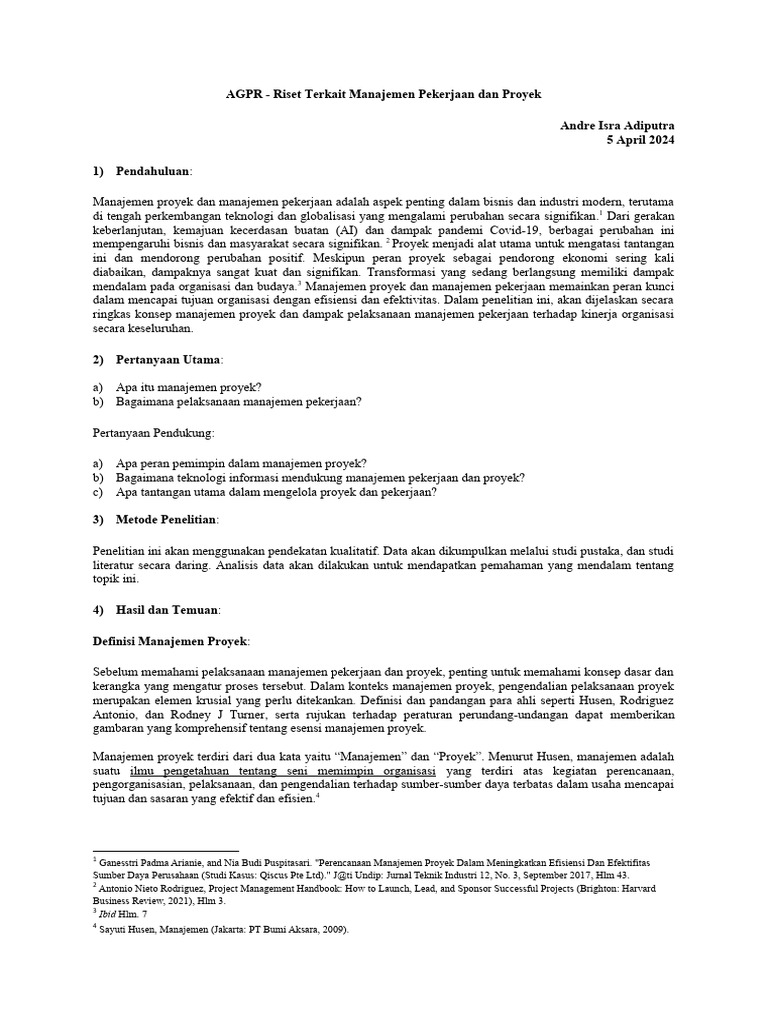 AGPR - Project Management Research (5 4 24) | PDF