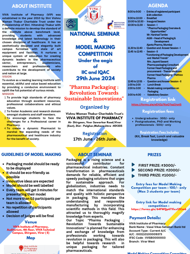 Brochure National Seminar and Model Making Competition | PDF | Pharmacy ...