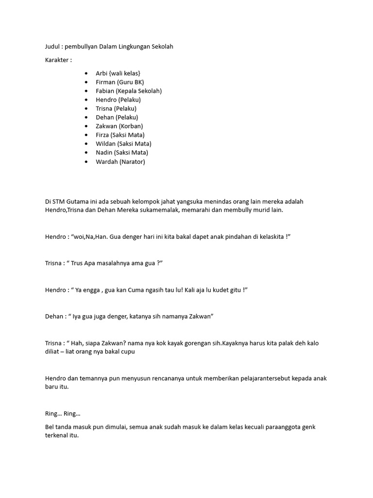 Jangan Bully | PDF | Seni & Disiplin Bahasa | Seni