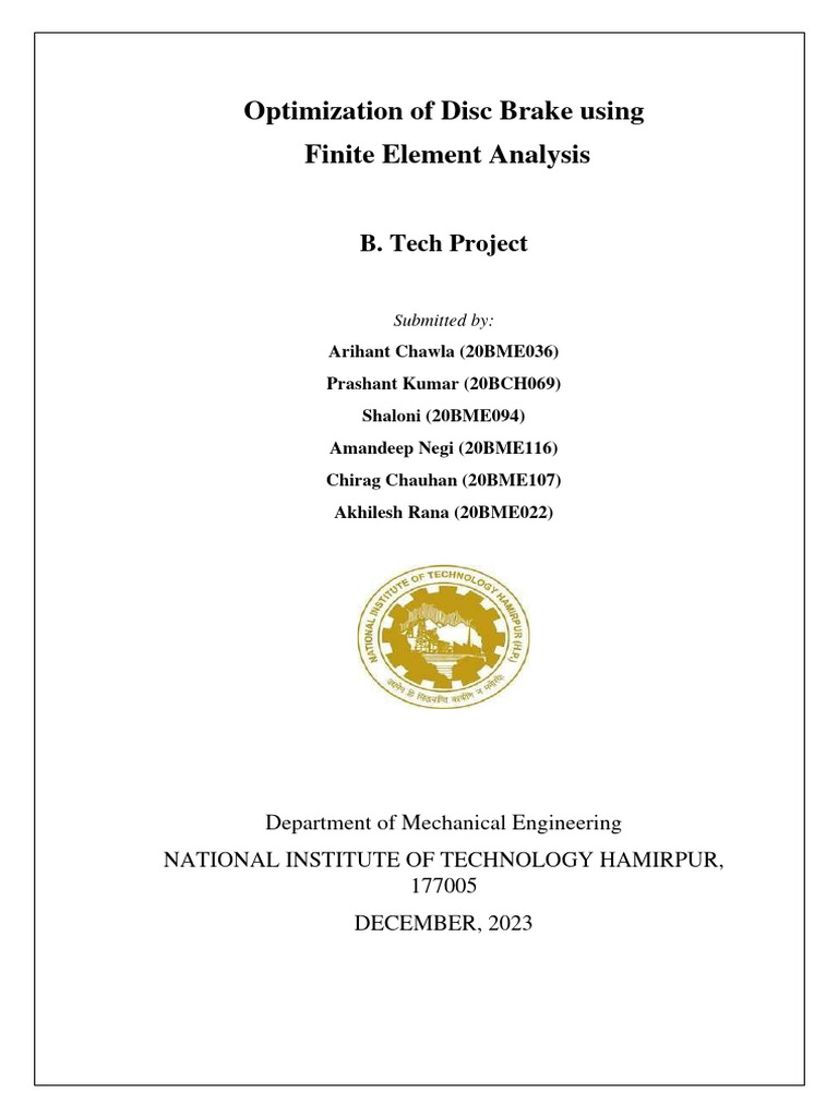 Full N Final Report | PDF | Brake | Vehicles